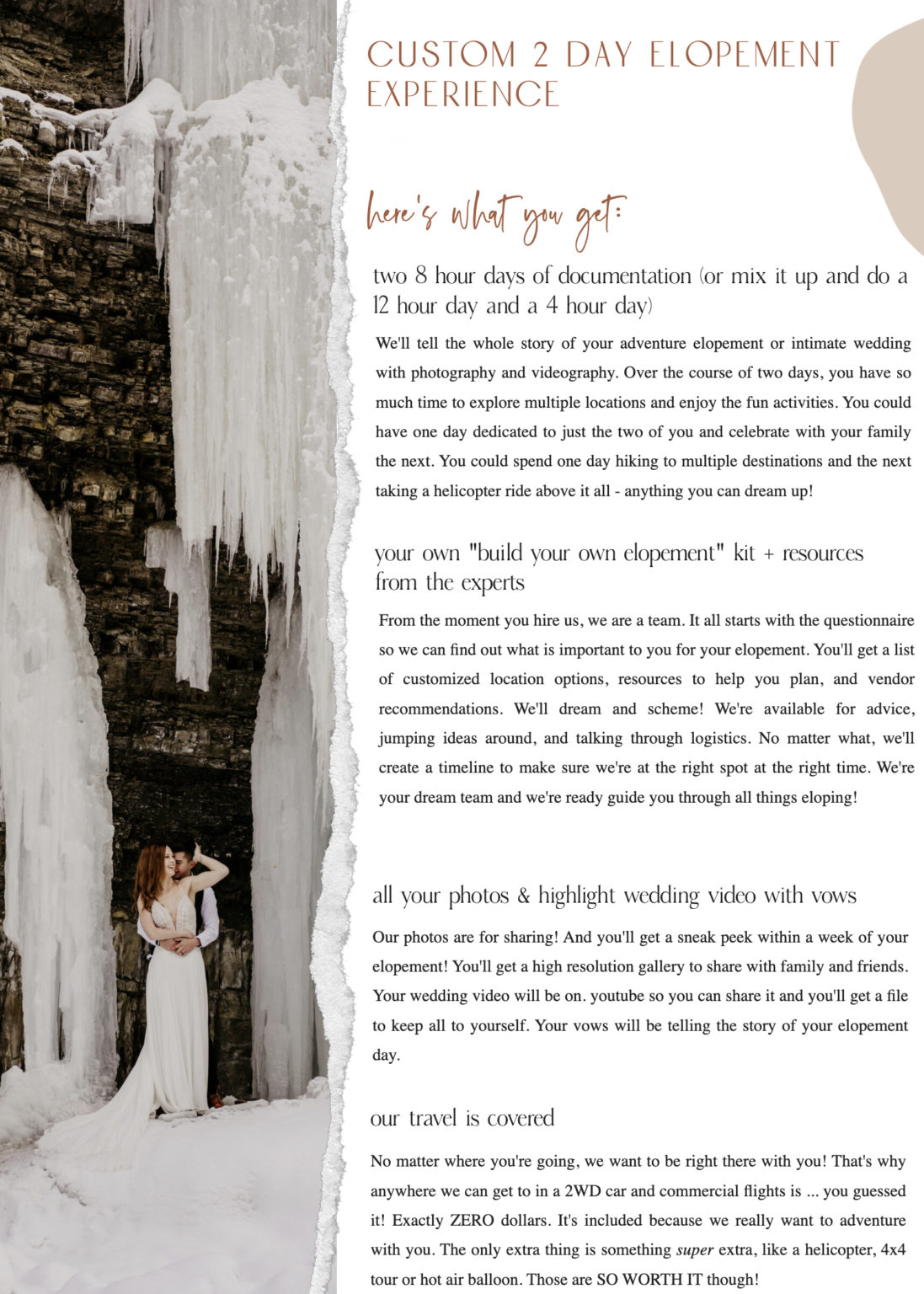 What a Full Day Elopement Looks Like and Sample Elopement Timelines ...