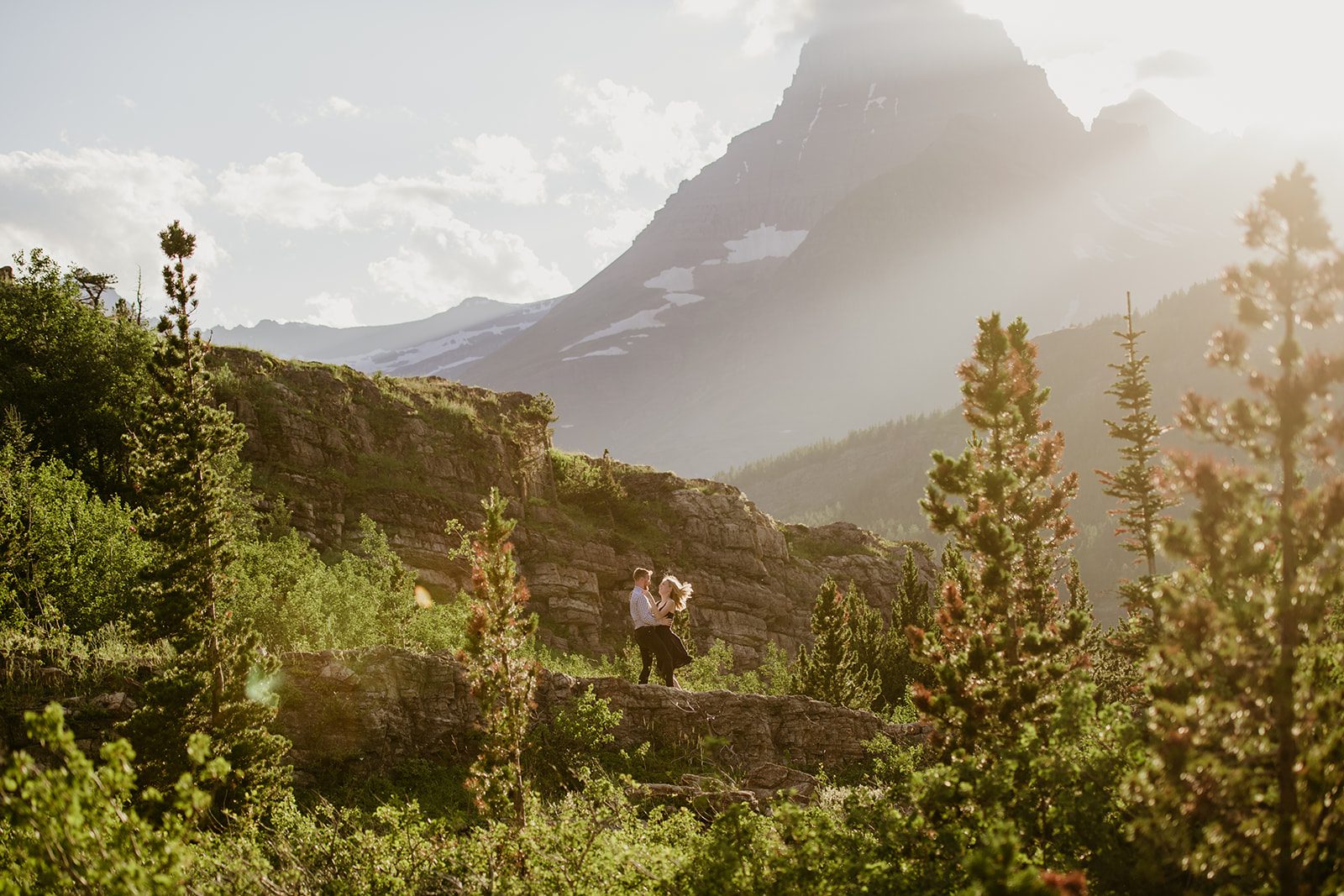 Glacier National Park engagement session - Many Glacier mountains