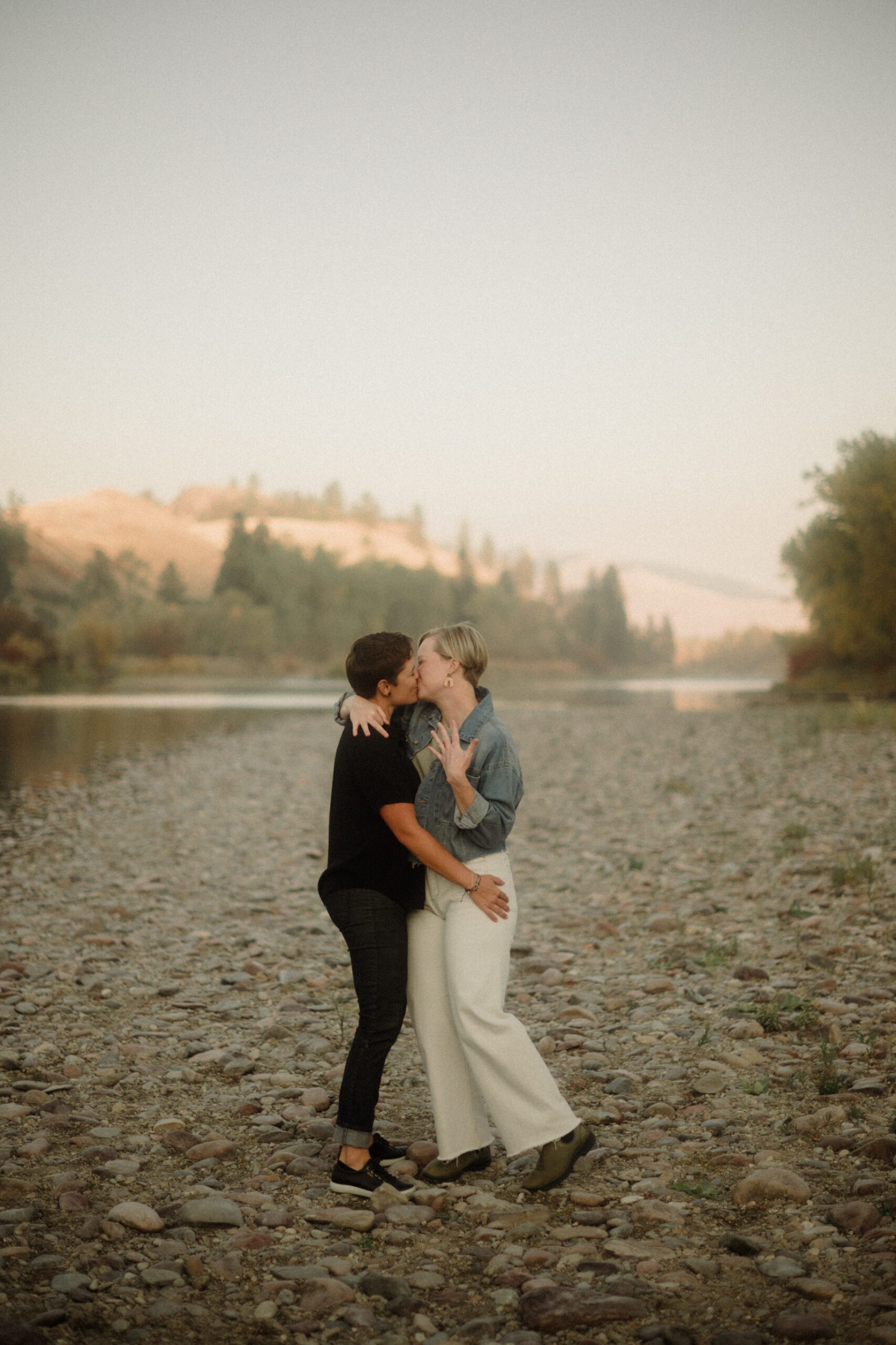 Lesbian Proposal in Missoula in the Fall - honeybeeweddingsmt.com